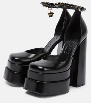 Versace Medusa Aevitas Leather Platform Pumps