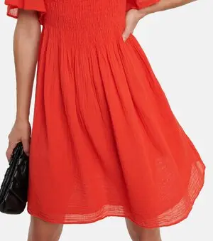 Velvet By Graham & Spencer Esme Cotton Gauze Mini Dress - Red