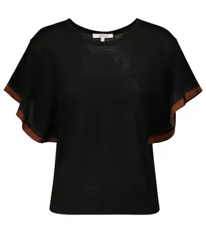 Dorothee Schumacher Wool And Silk Blend Sweater With Contrasting Trim - Black