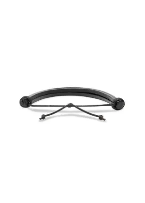 Saint Laurent Cassandre Logo Leather Bracelet