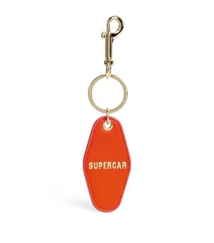 Harrods Leather Supercar Keyring - Red