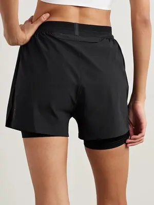 On Pace Layered Recycled-shell And Stretch-jersey Shorts