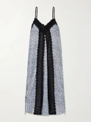 KIKA VARGAS Sunita Leopard-print Maxi Dress - Blue