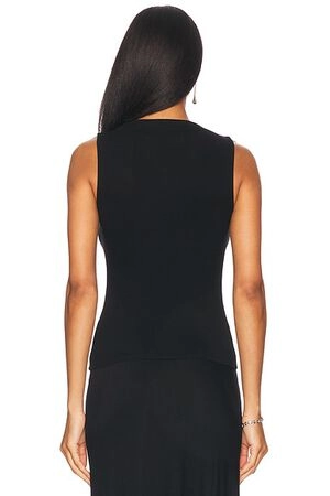 Enza Costa Silk Knit Sleeveless Boatneck Top - Black