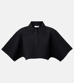 Alaïa Cropped Polo Shirt - Black