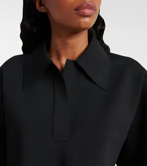 Alaïa Cropped Polo Shirt - Black