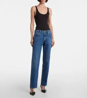 7 For All Mankind Calie Mid-rise Straight Jeans