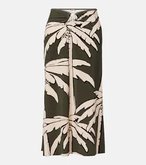 Johanna Ortiz Printed Terry Maxi Skirt - Green