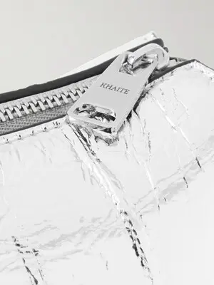 Khaite Lina Metallic Crinkled-eel Pouch