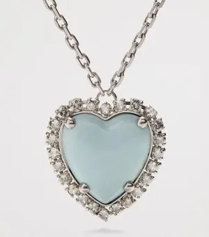 Valentino Garavani Crystal Heart Pendant Necklace