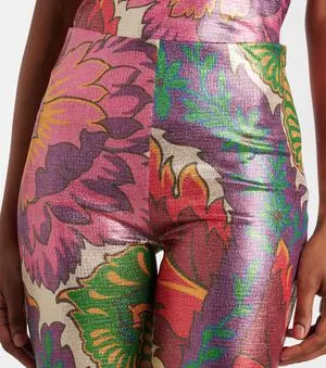 Etro Semi-sheer Flared Jersey Pants - Multicoloured