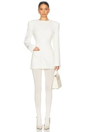 HELSA The Heavy Crepe Suit Dress - Ivory