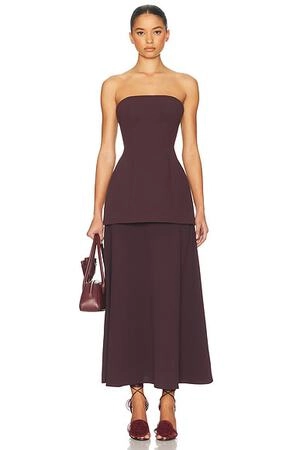 HELSA The Heavy Crepe Tunic Top - Eggplant