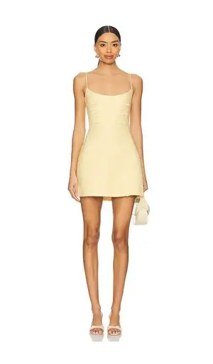 SAU LEE Andi Tweed Mini Dress - Yellow