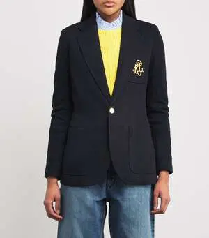 Polo Ralph Lauren Cotton-blend Embroidered Blazer - Navy