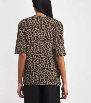 ANINE BING Leopard Print Avi T-shirt - Brown
