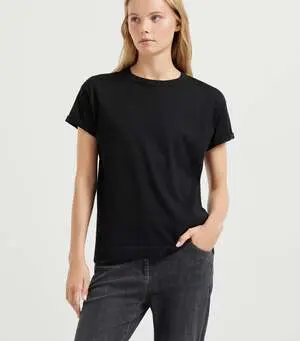 Brunello Cucinelli Cashmere Silk Blend T-shirt - Black