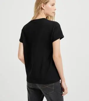 Brunello Cucinelli Cashmere Silk Blend T-shirt - Black