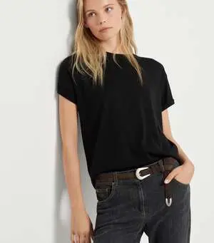 Brunello Cucinelli Cashmere Silk Blend T-shirt - Black