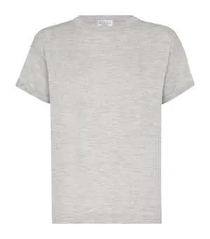Brunello Cucinelli Cashmere Silk Blend T-shirt - Grey