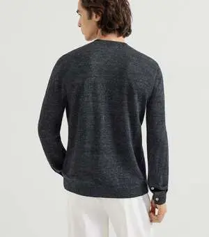 Brunello Cucinelli Linen-cotton Mandarin Collar Cardigan