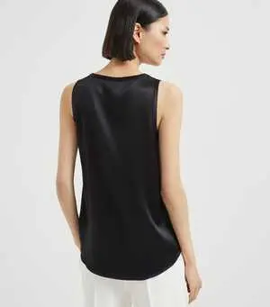 Brunello Cucinelli Stretch-silk Satin Reversible Tank Top - Black