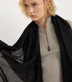 Brunello Cucinelli Cashmere-silk Scarf - Black