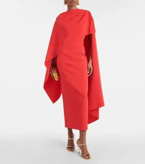 ROKSANDA Demetria Cape Effect Midi Dress