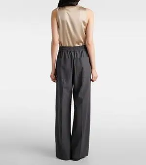 Brunello Cucinelli Wool-blend Wide-leg Trousers