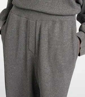 Brunello Cucinelli Cotton-blend Lame Wide-leg Trousers