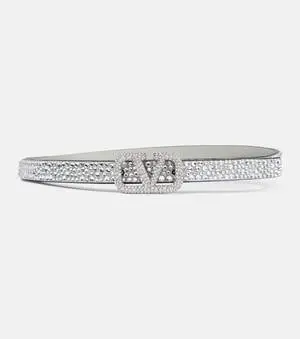 Valentino Garavani Silver Tone Belts For Women