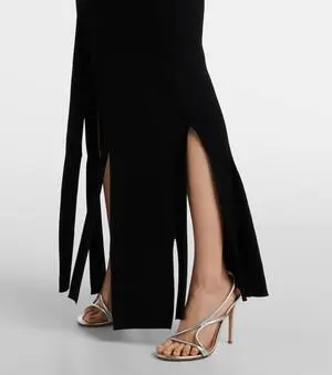 Victoria Beckham Pleated Ribbed-knit Gown