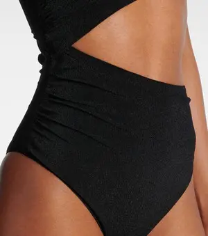 Balmain One-shoulder Cutout Swimsuit