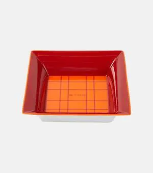 Etro Checked Porcelain Tray - Red