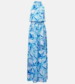 Poupette St Barth Bianca Printed Maxi Dress - Blue