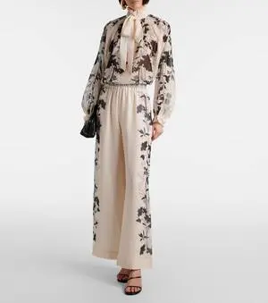 La DoubleJ Printed Silk Palazzo Trousers - Multicoloured