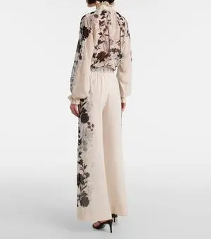 La DoubleJ Printed Silk Palazzo Trousers - Multicoloured