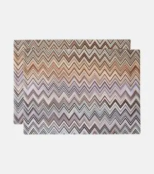 Missoni Andorra Zigzag Set Of 2 Cotton Placemats - Multicoloured