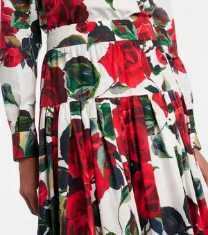 Dolce & Gabbana Floral Tiered Cotton Maxi Skirt