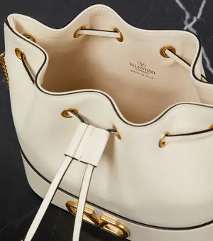 Valentino Garavani Vlogo Signature Leather Bucket Bag