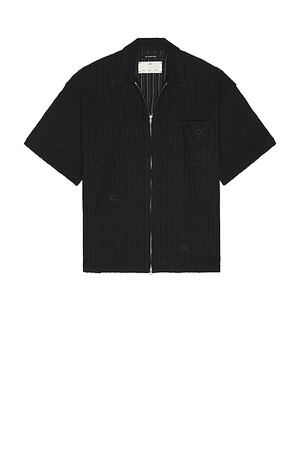 SONG FOR THE MUTE Daisy Zip Up Gym Shirt - Black