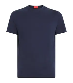 Isaia Silk-cotton T-shirt - Navy