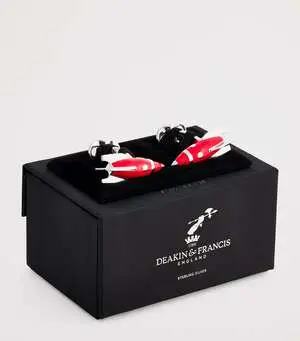 DEAKIN & FRANCIS Sterling Enamel Rocket Cufflinks