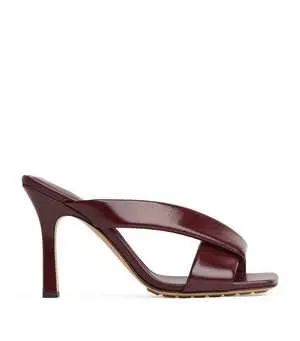 Bottega Veneta Leather Riva Mules 90 - Red