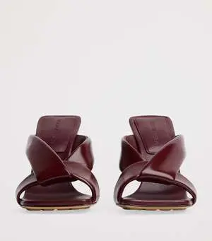 Bottega Veneta Leather Riva Mules 90 - Red