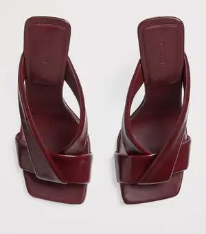 Bottega Veneta Leather Riva Mules 90 - Red