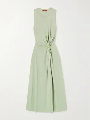 Altuzarra Saralien Embellished Gathered Midi Dress - Green