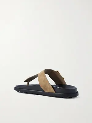 TOD'S Suede Sandals With Gold-tone Buckle