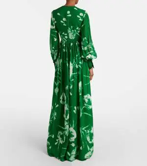 Erdem Floral Silk Voile Gown