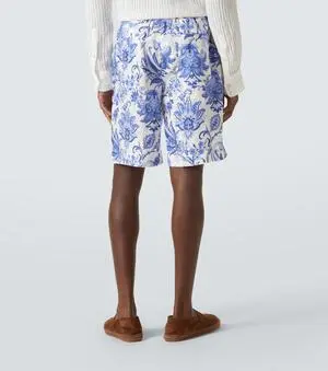 Etro Paisley Linen Bermuda Shorts